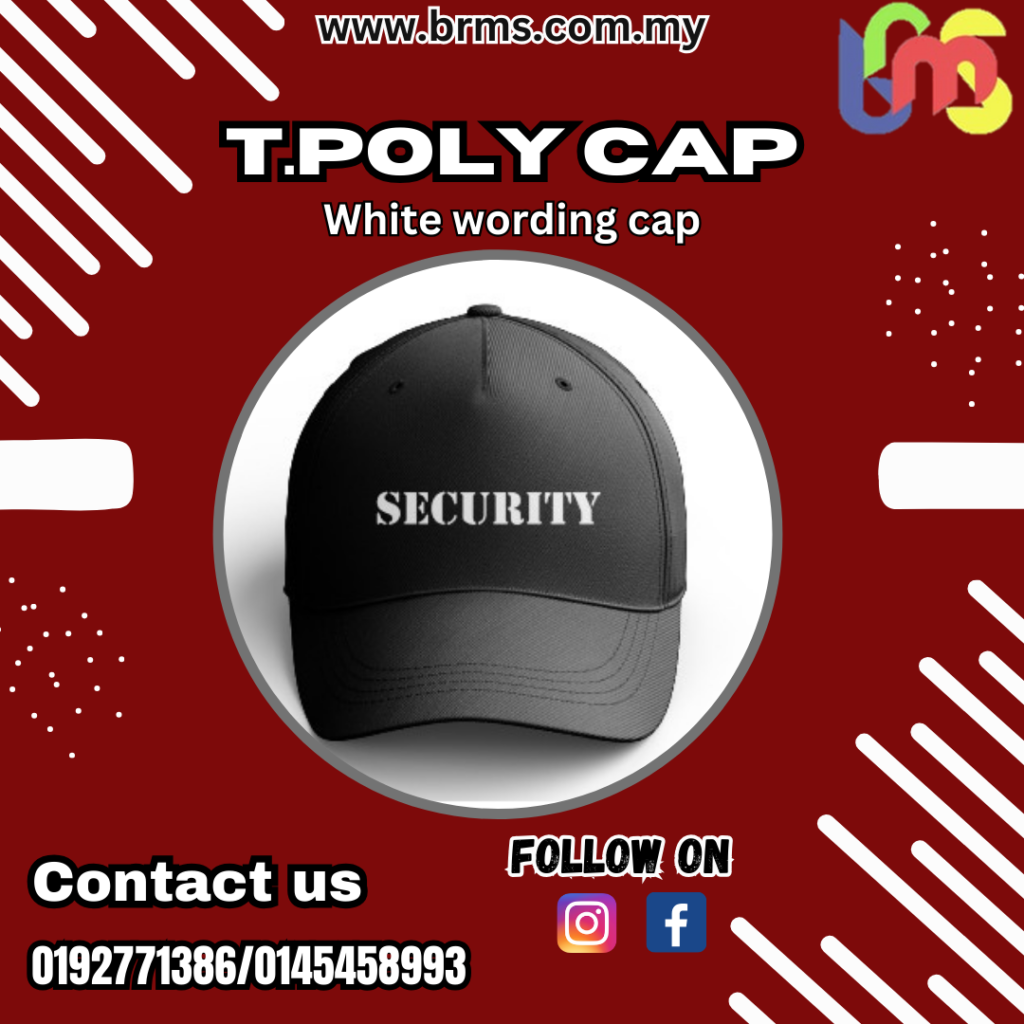T. Poly cap (white wording cap) Security cap – BRMS ENTERPRISE